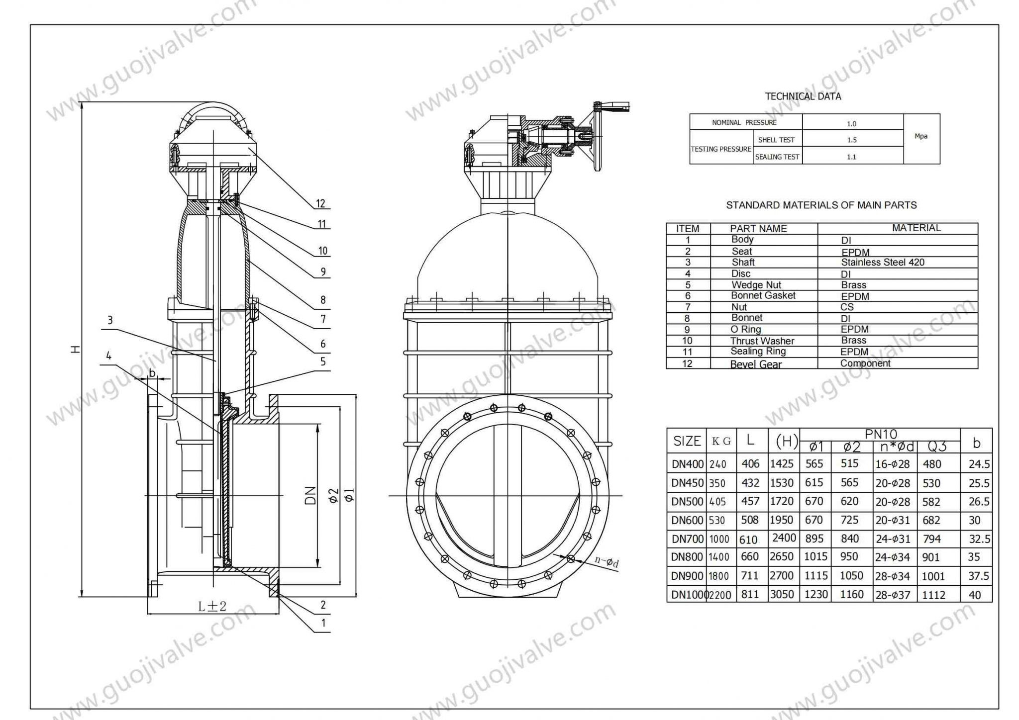 Big Size Gear Operated Resilient Gate Valve - Industrial Valves ...