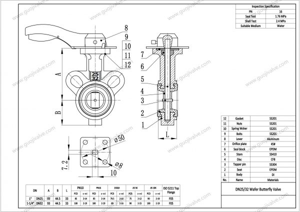 DN25 DN32 Wafer Butterfly Valve - Industrial Valves, Butterfly Valve ...