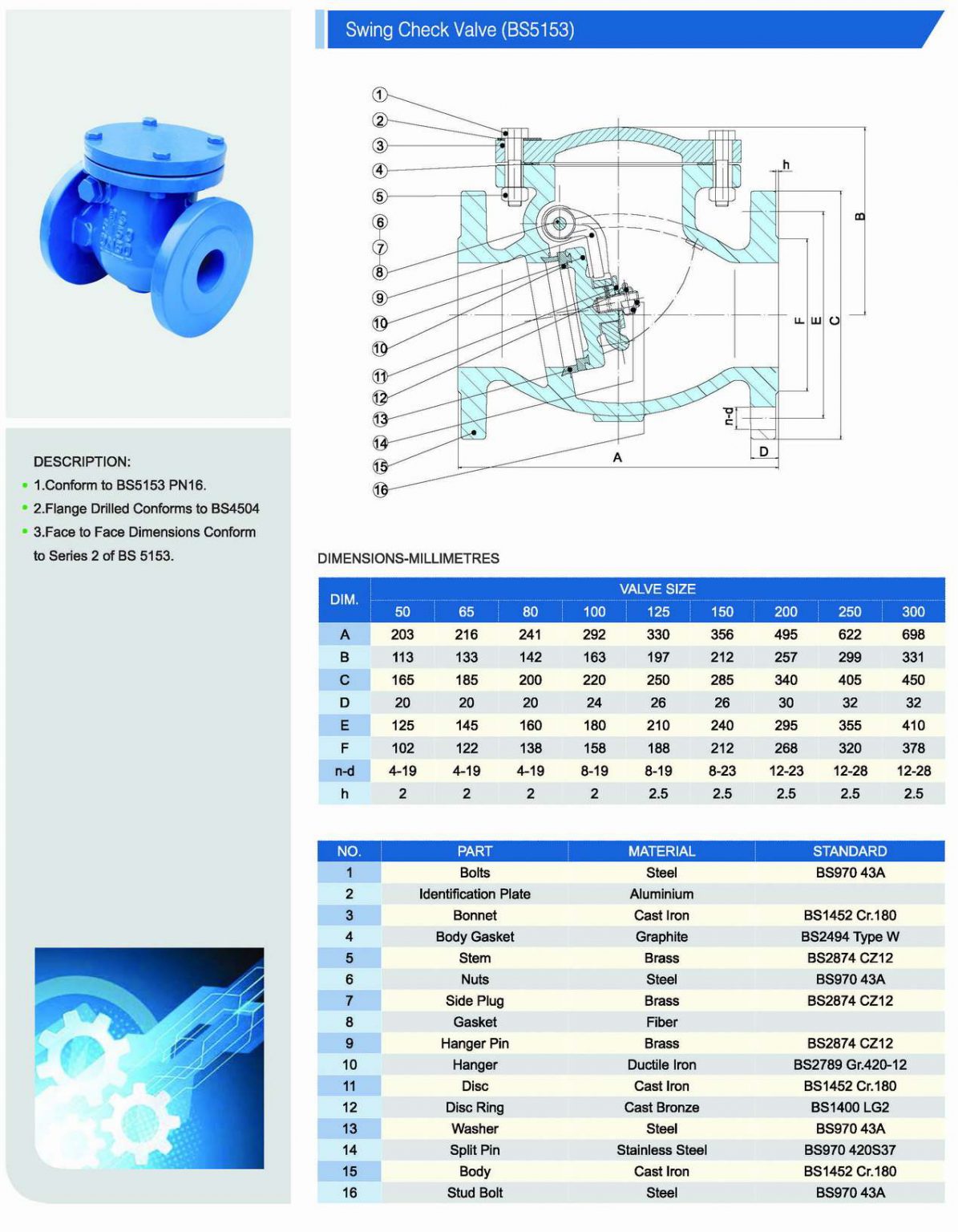 Swing Check Valve (BS5153) - Industrial Valves, Butterfly Valve, Check ...