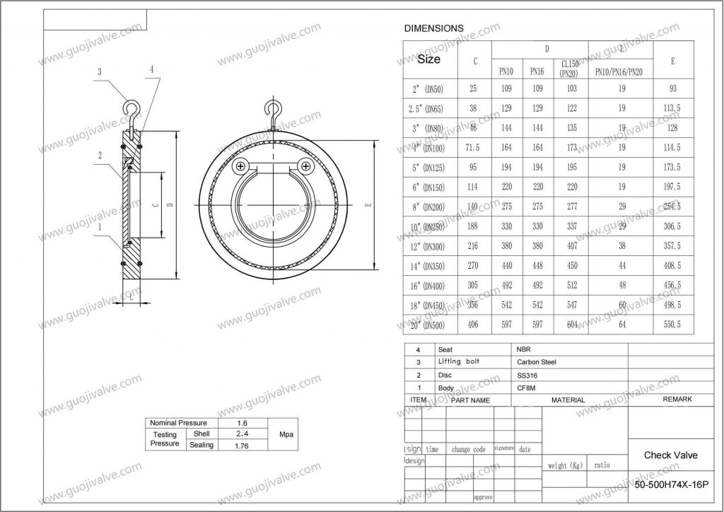 Swing Single Disc Wafer Check Valve - Industrial Valves, Butterfly ...